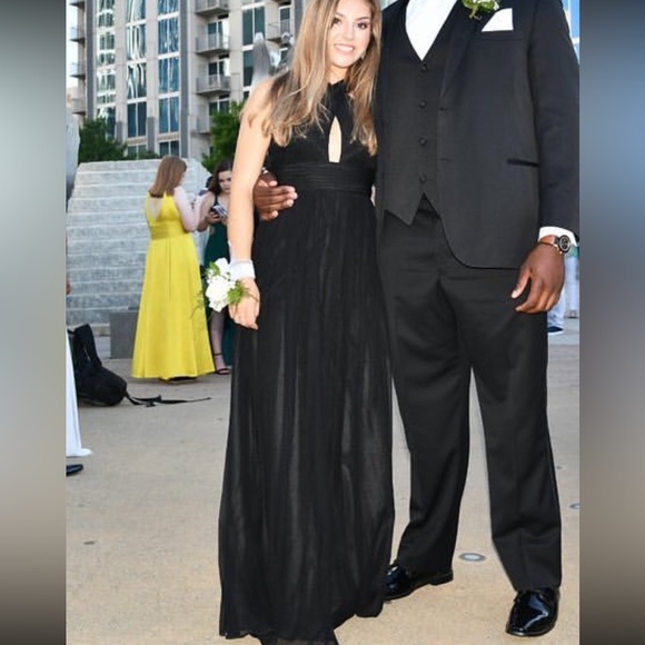 Aidan Mattox | Dresses | Aidan Mattox Black Maxi Dress W Cutout | Poshmark